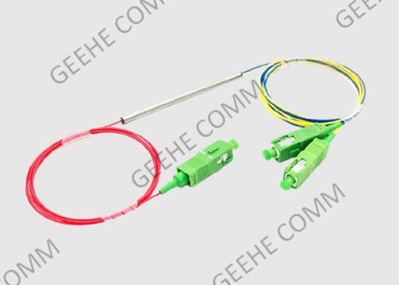 1×2 Metal Tube 980 &1550 Small Size WDM Fiber Splitter With SC Connectors