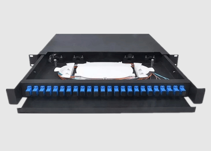 24 Port LC Splice Tray 19 Inch 1U Rack Mount Fiber Patch Panel