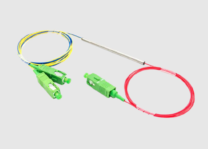 1×2 Metal Tube 980 &1550 Small Size WDM Fiber Splitter With SC Connectors