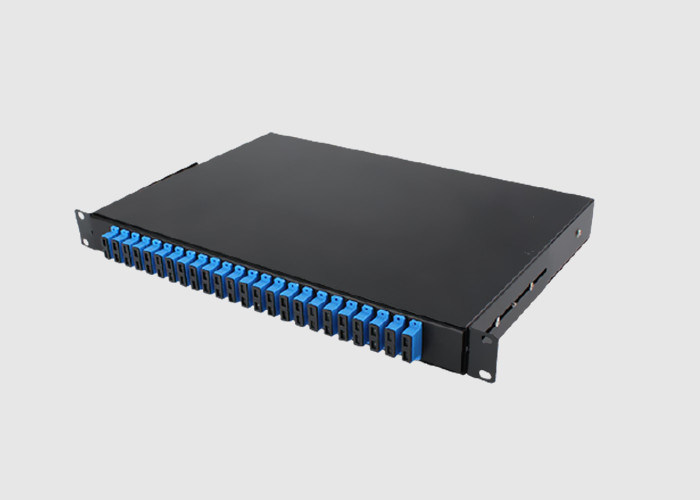 19 Inch 1U Rack Mount Patch Panel 24 Port MM Simplex SC / PC Adapter